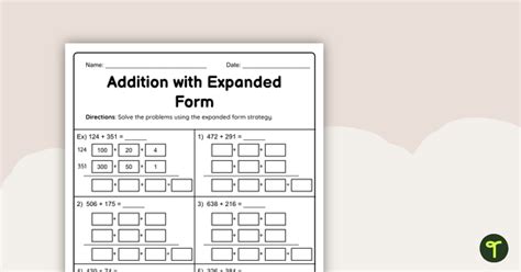 Expanded Form Addition Worksheets Expanded Form Addition With