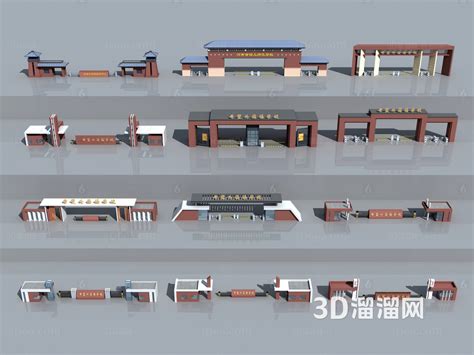 学校大门模型大门模型学校大门大山谷图库