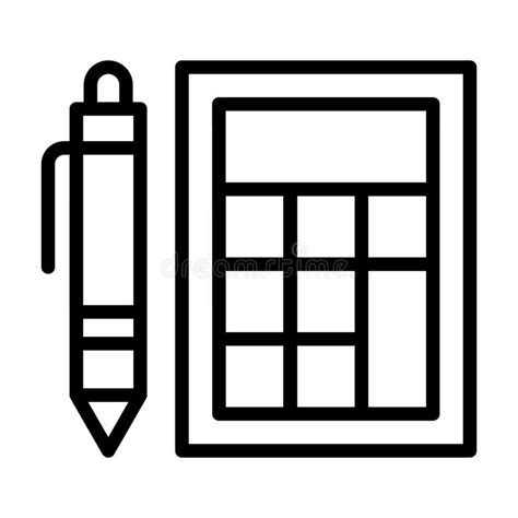 Calculator With Pen Denoting Accounting Concept Vector Mathematical Calculation Icon Stock