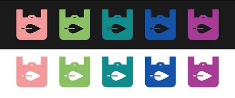 흑백 배경에 분리된 재활용 아이콘이 있는 종이 쇼핑백을 설정합니다 재활용 기호가 있는 가방 벡터 가방에 대한 스톡 벡터 아트 및 기타 이미지 Istock