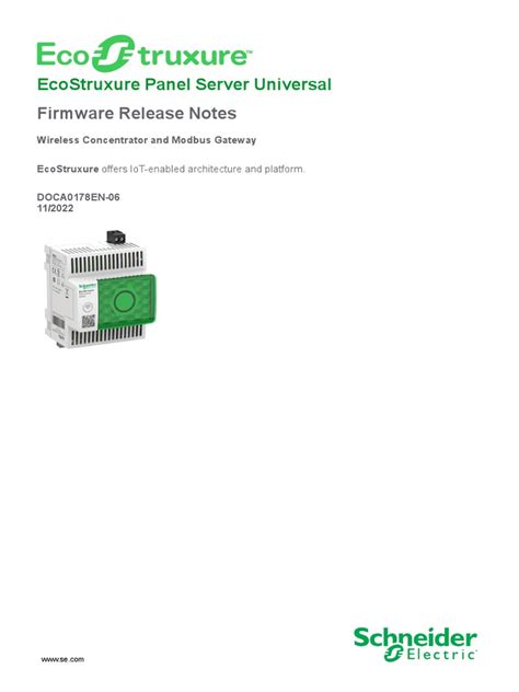 Ecostruxure Panel Server Pas600l Universal Firmaware Release Notes Pdf Wi Fi Computer Network
