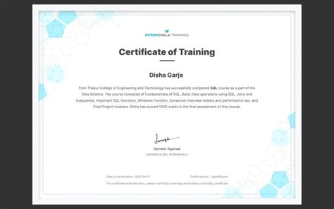 Disha Garje On Linkedin Sql Certification Dataskills