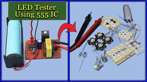 1 8v To 220v Led Tester Circuit Using 555 Timer Ic Youtube