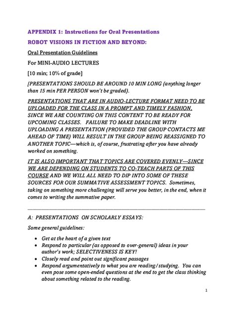 Fillable Online APPENDIX Instructions For Oral Presentations ROBOT Fax Email Print