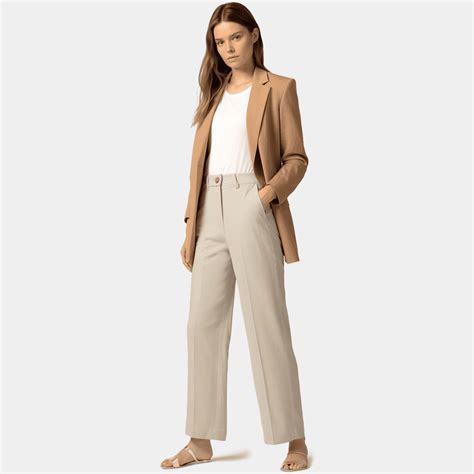 Camel And Dark Beige Wide Leg Pant Suit Relaxed Fit Sumissura