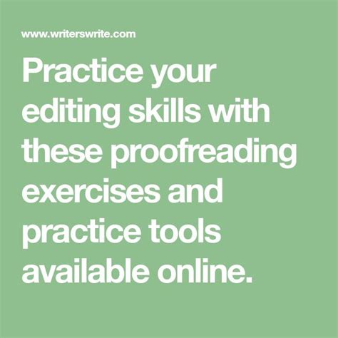 Proofreading Tips And Exercises Proofreading Exercises Editing