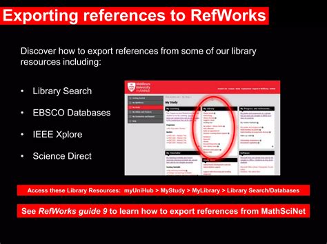 Refworks 2 Exporting References Library Search And Journal Databases Ppt
