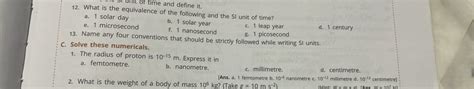 Of Time And Define It12 What Is The Equivalence Of The Following And T