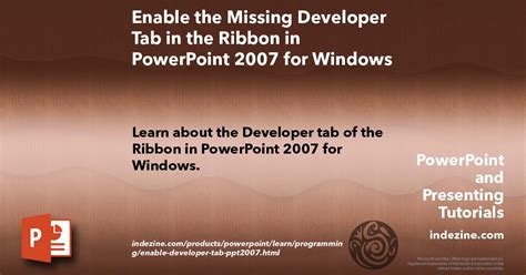Enable The Missing Developer Tab In The Ribbon In Powerpoint 2016 For