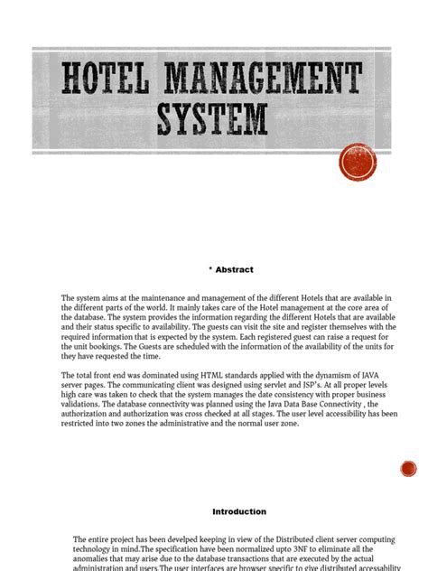 Hotel Management System Pdf Pdf