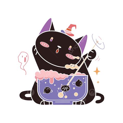할로윈 일러스트 검은 고양이 만화를 차려 입다 할로윈 일러스트 고양이 일러스트 할로윈 Png 일러스트 및 Psd 이미지