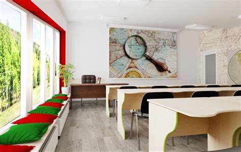 Современный дизайн стен в школе 66 фото