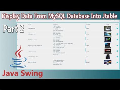 Display Data From Mysql Database Into Jtable In Java Part Youtube
