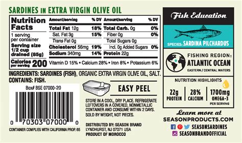 Sardines Season Brand Sustainable Canned Seafood