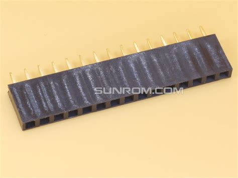 1x15 254mm Female Straight Single Row Header Strip 7853 Sunrom Electronics