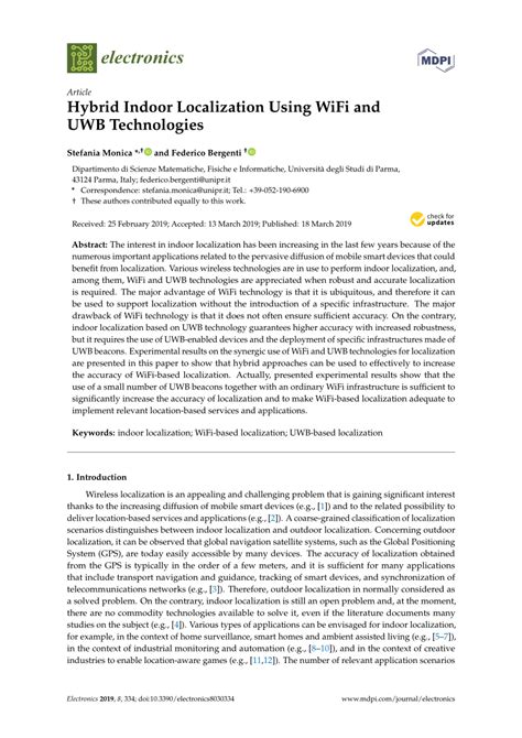 PDF Hybrid Indoor Localization Using WiFi And UWB Technologies