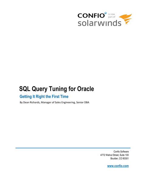 Pdf Sql Query Tuning For Oracle