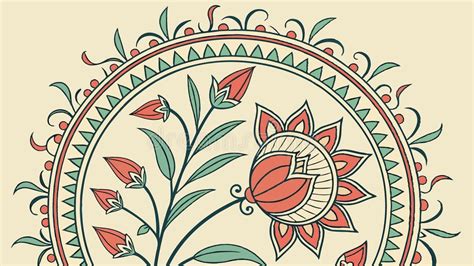 Decorative Border Pattern With A Central Floral Motif And Symmetrical Design Vector Design