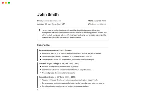 Professional Resume 2025 Template Notion Marketplace