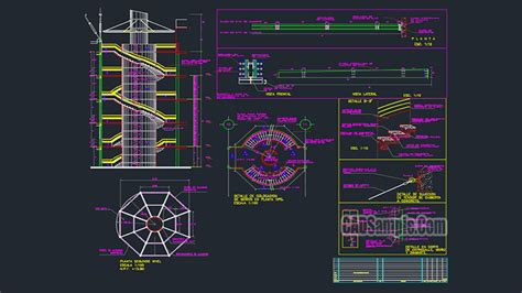 Helical Staircase Free Dwg Drawing Cadsample Com Free Dwg Cad File