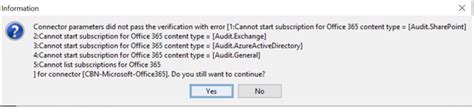 O365 Connector Issue Threat Detection And Response Discussions Opentext Threat Detection And