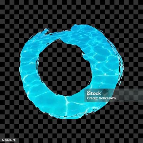 밝은 수영장 물 질감 브러시 스트로크입니다 청록색 원 블롯 격리수영장 물 텍스처 디자인 요소 인사말 카드 여름 초대 카드 및 레이블 추상 배경 개념에 대한 스톡 벡터 아트