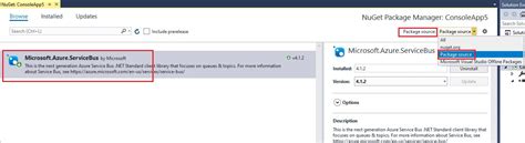 C Nuget Package Downloading Microsoftazureservicebus Failed