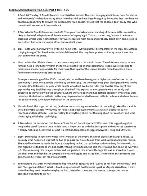 to kill a mockingbird viewing guide part 4 pdf