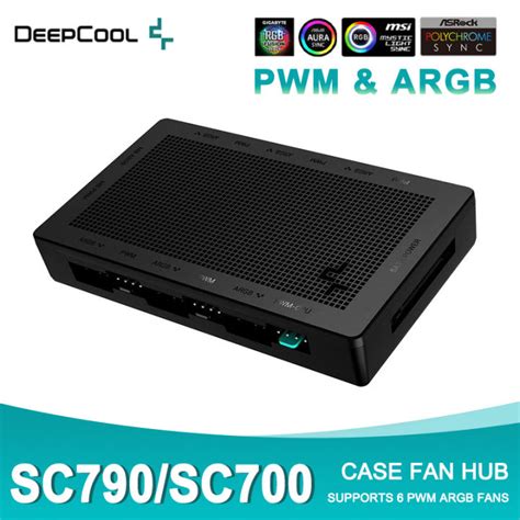 Deepcool SC790 SC700 Case Fan ARGB Hub PWM Magnetic Attraction Hub SATA Power Control Connect