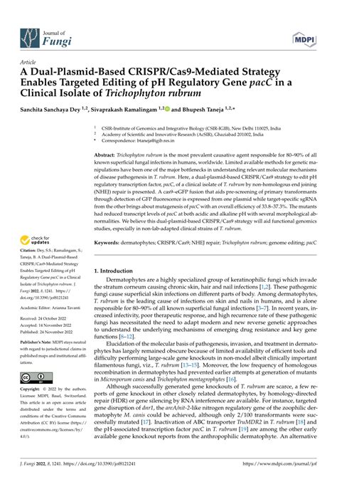 Pdf A Dual Plasmid Based Crispr Cas9 Mediated Strategy Enables Targeted Editing Of Ph