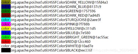 Easypoi或者poi导出excel时 Indexedcolors 编码枚举值 与 颜色 对照 Indexedcolors的值 Csdn博客