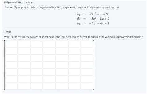Solved Polynomial vector space The set P₂ of polynomials of Chegg com