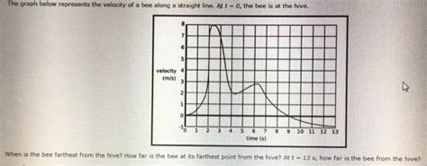 Solved The Graph Below Represents The Velocity Of A Bee Chegg Com