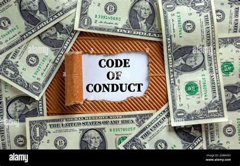 Code Of Conduct Symbol Words Code Of Conduct Appearing Behind Torn Brown Paper Beautiful