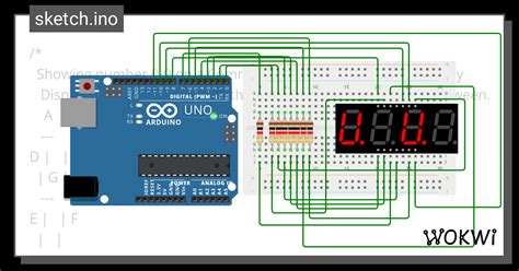 7 Segment 4 หลัก Wokwi Esp32 Stm32 Arduino Simulator