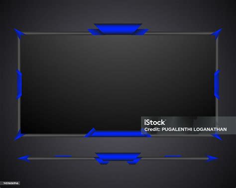 라이브 비디오 스트리밍 및 방송을 위한 추상 흑백 게임 오버레이 화면 패널 Brand Name Video Game에 대한 스톡