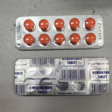 Vitbion Forte Vitamin B1b6b12 Tablet 10sstrip Vitbion 10biji E