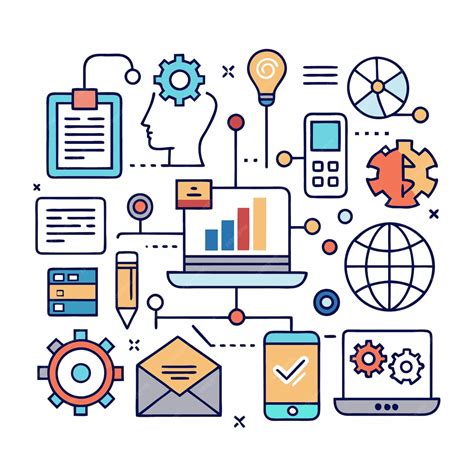 Business Process Automation Streamline Workflow With Technology Premium Ai Generated Vector