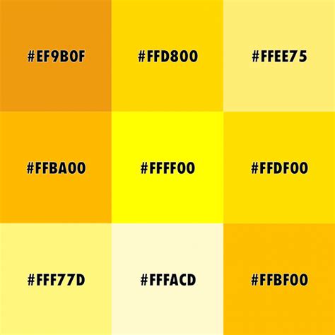 Light Yellows Color Palette Color Palette Yellow Past