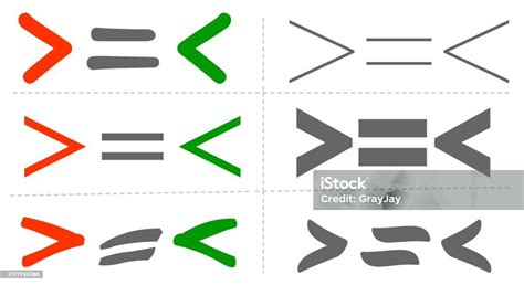 Less Than Greater Equal Symbol Mathematics Inequality Different Colored