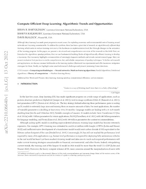 计算高效深度学习 算法趋势和机遇