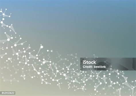 분자 구조 Dna와 신경 점 유전과 화학 화합물 일러스트 레이 션과 연결 된 라인 Dna에 대한 스톡 벡터 아트 및 기타 이미지 Dna 건강관리와 의술 과학 Istock