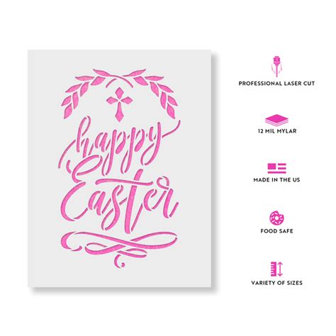 Happy Easter Cross Stencils Stencil Revolution