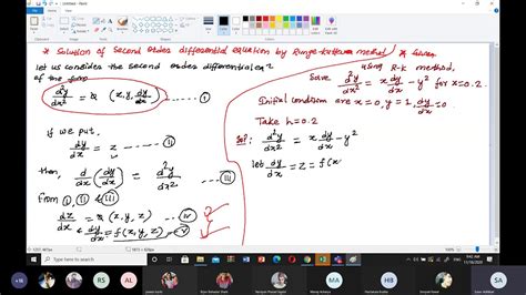 solution of differential equation using rk4 method numerical methods
