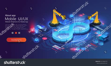 Devops Banner Development Operations Continuous Process Stock Vector