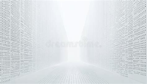 White Background With Binary Code Numbers In Gray Digital Data Matrix Stock Illustration