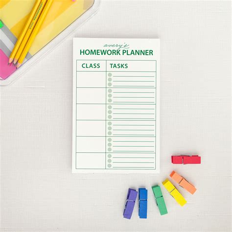 Simple Homework Planner Meredith Collie Paper And Design