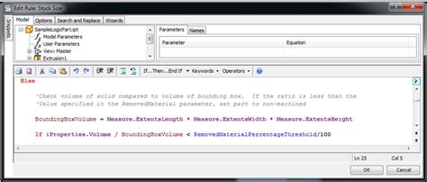 Manage Stock Size Data And Other Downstream Information With Ilogic
