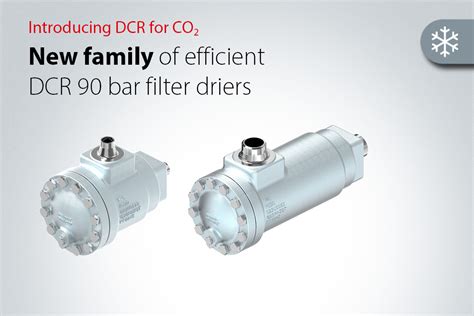 New high efficiency filter driers for CO₂ with up to bar working