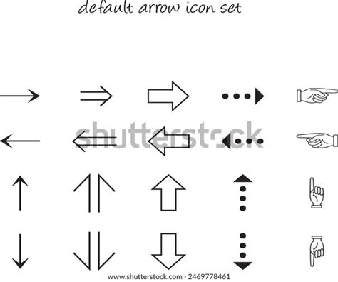 Default Arrow Icon Set Stock Vector Royalty Free 2469778461 Shutterstock